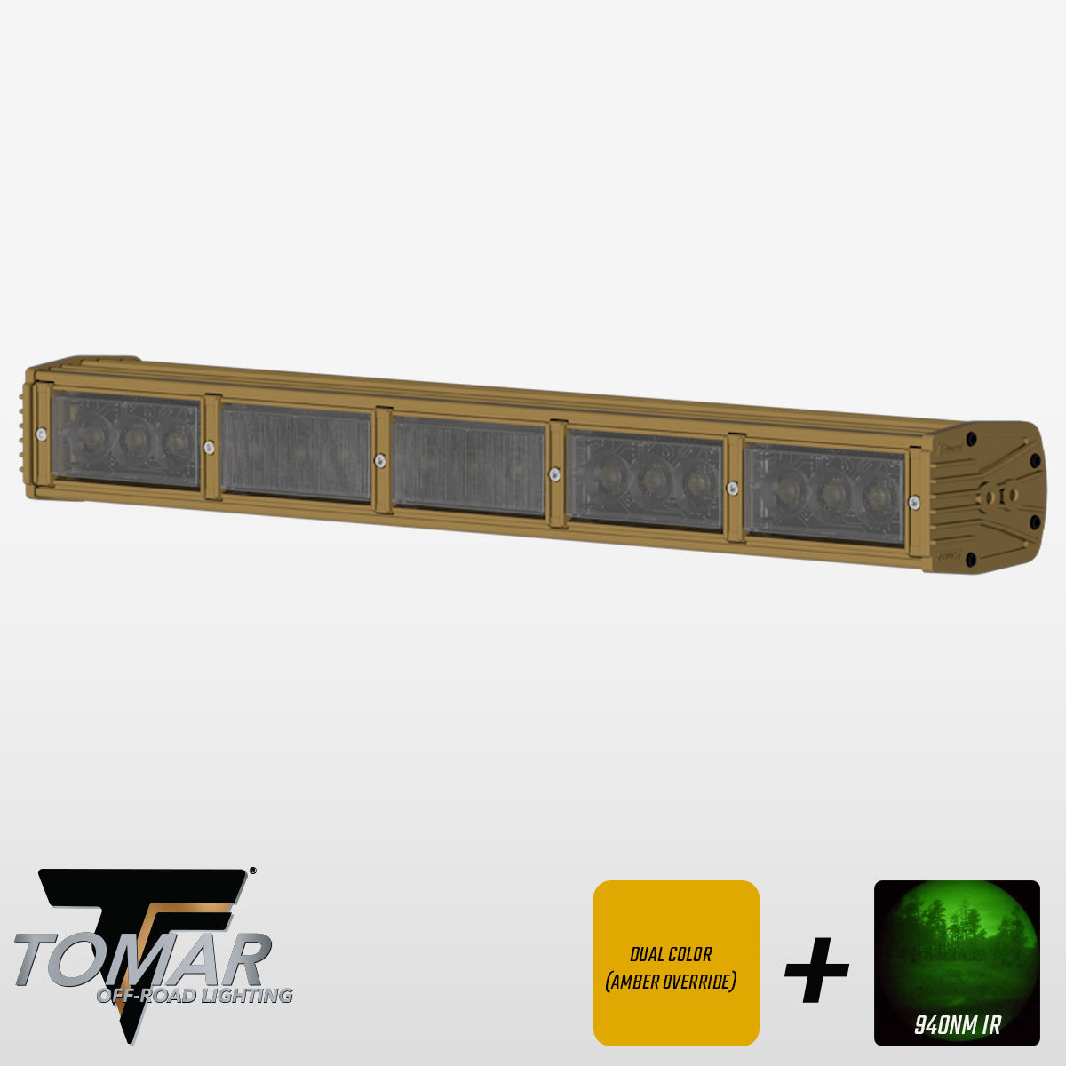 25" TRX Series Dual-Color Infrared LED Light Bar (White, IR, & Amber ...